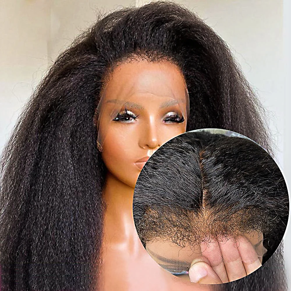 Peruca-reta-Kinky-com-bordas-encaracoladas-HD-Lace-Frontal-Wig-Yaki ...
