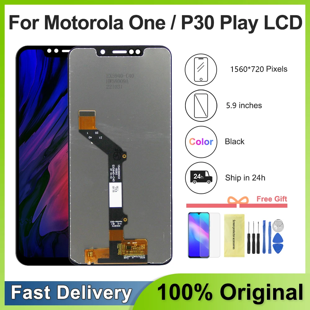 5.9" Original For Motorola Moto One P30 Play LCD Display Touch Screen ...