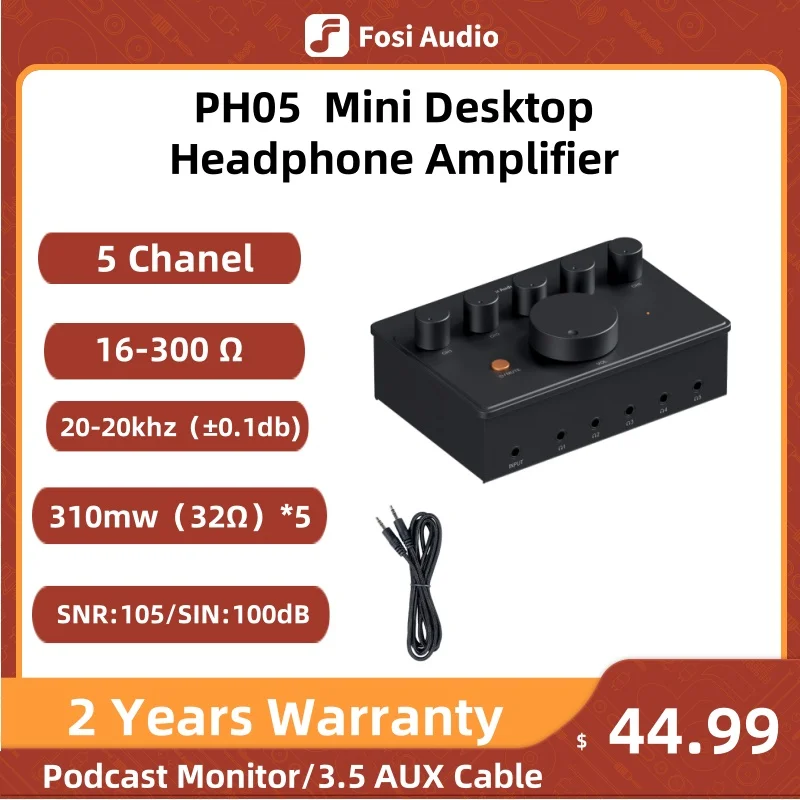 Fosi-Audio-PH05-5-Channel-Headphone-Amplifier-Mini-Desktop-Amp-with ...