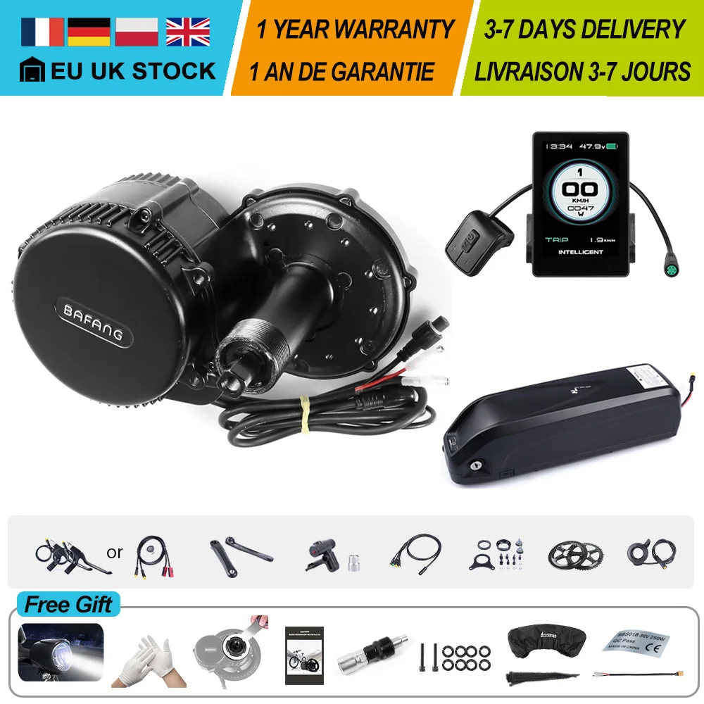 Bafang Mid Drive Motor Kit 250w 500w 350w 36v Electric Bike Conversion ...