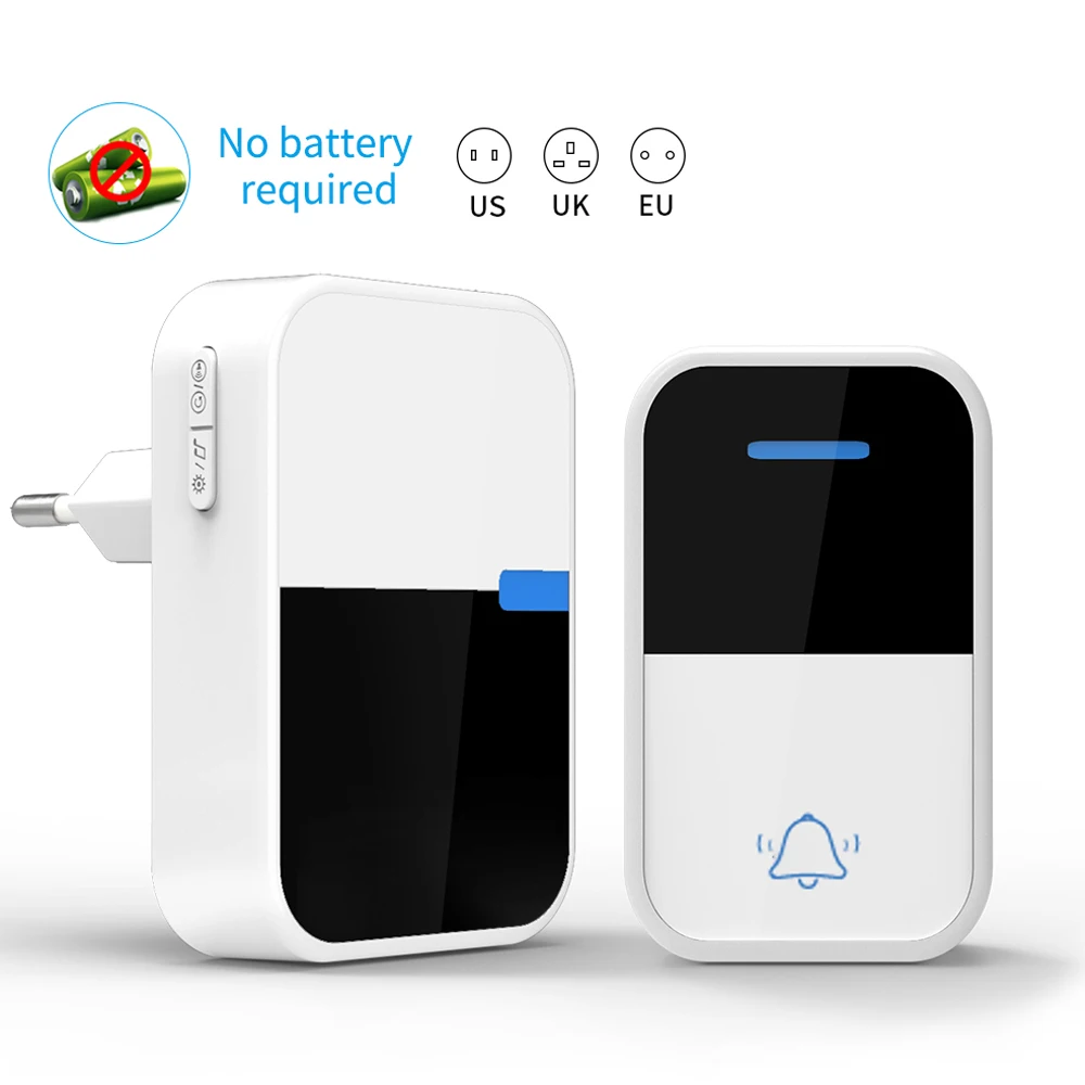 New-Wireless-Outdoor-Doorbell-House-No-Battery-required-Waterproof-Self ...