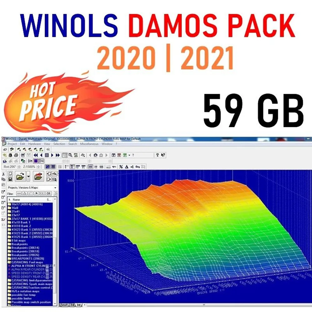 WINOLS DAMOS PACK 2021, Chip Tuning Maps, 59 GB, novedad| | - AliExpress