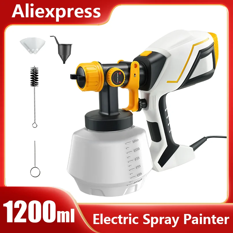600W-Power-Electric-Spray-Paint-Gun-1200ML-Adjustable-Airflow-3 ...