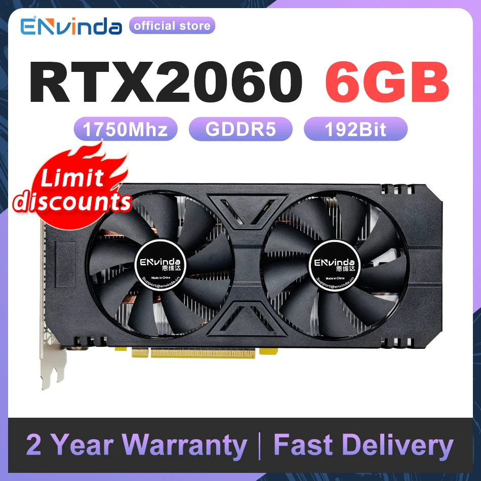 2023-Hot-RTX-2060-6GB-Graphics-Card-NVIDIA-GDDR6-192bit-PCI-Express-3-0 ...
