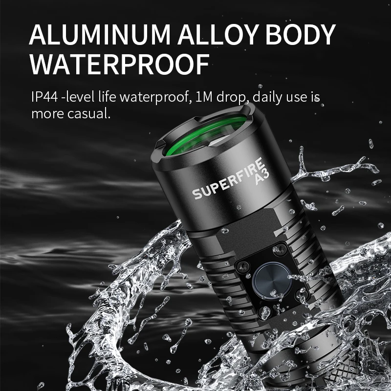 Legjobb Superfire A3 Cree Xml2 Led Zseblámpa Vízálló Usb-C Töltés Edc Torch 18650 Lámpás ...