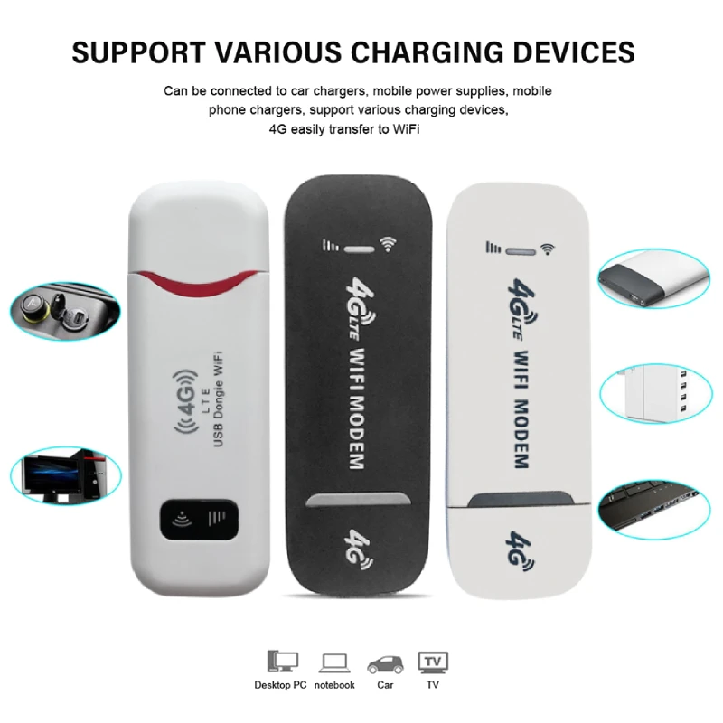 4G LTE Wireless USB Dongle WiFi Router 150Mbps Mobile Broadband Modem ...