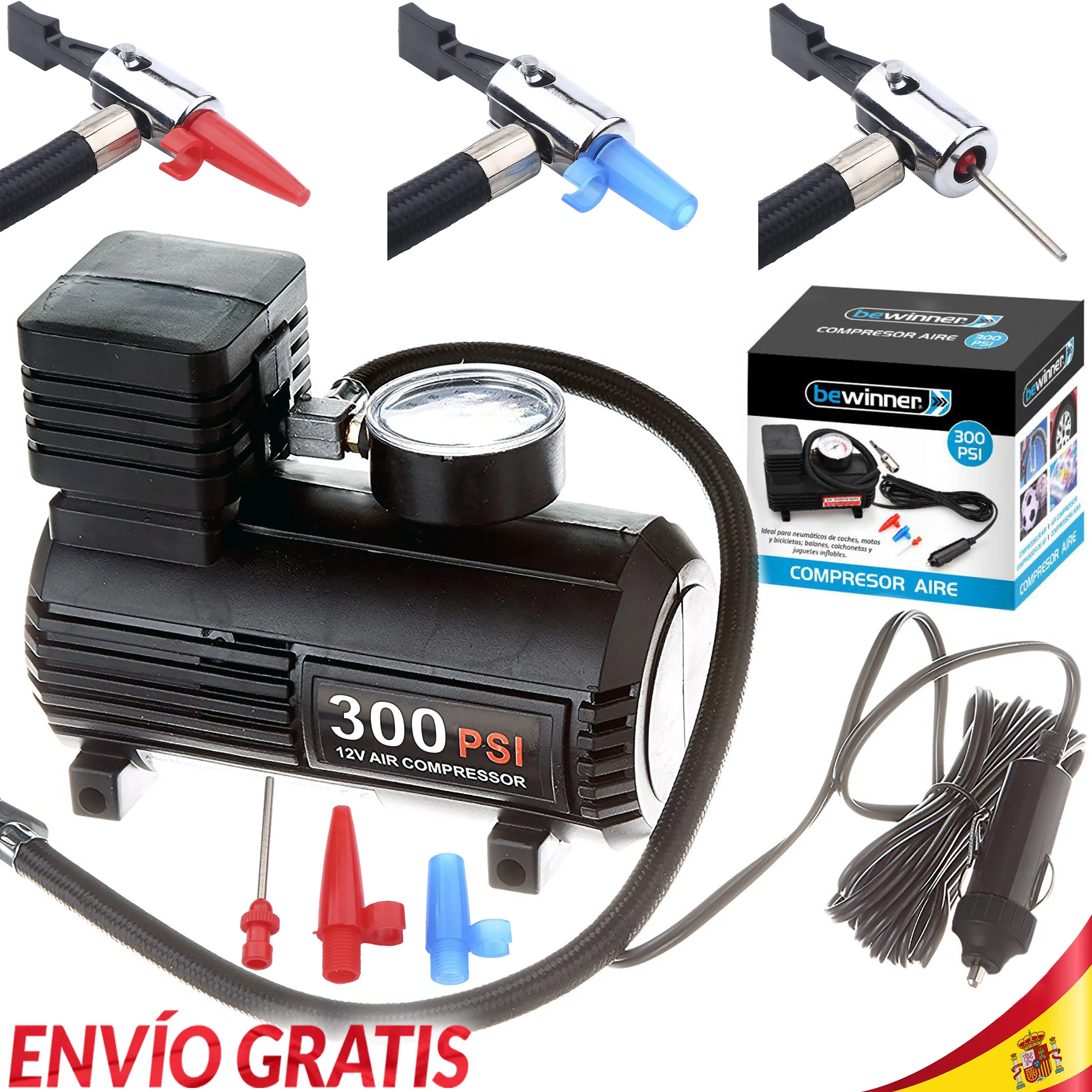 Mini Air Compressor 300 Psi Lighter Pump Inflator for Car Motorcycle ...