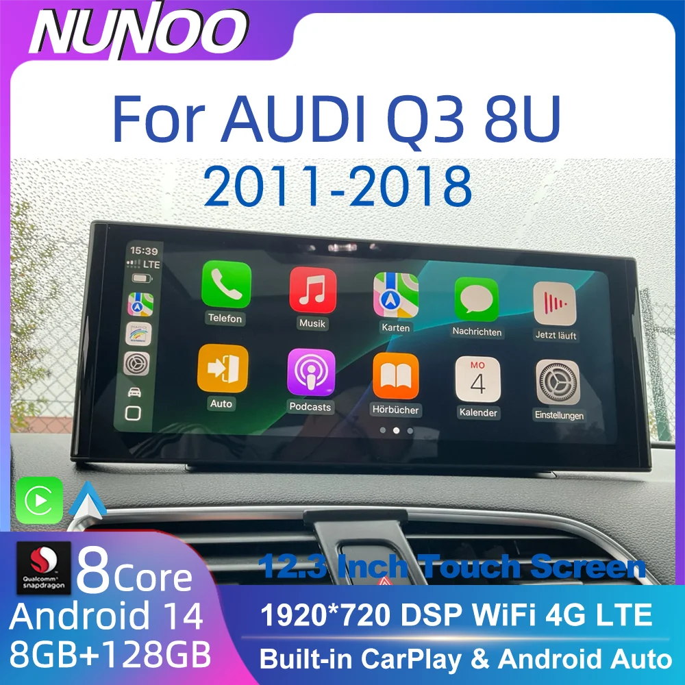 Android 14 Car Screen Radio For Audi Q3 8U 2011-2018 GPS Car Play Auto ...