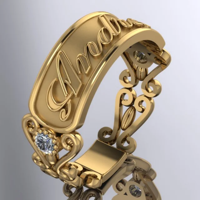 3d Gold Ring With Name