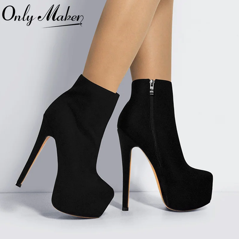 Onlymaker-Botines-de-punta-redonda-con-plataforma-para-mujer-botas-de ...