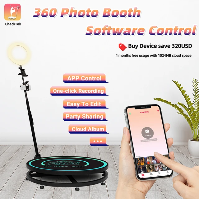 80 100 115Cm Party Slow Rotating Spinning Camera 360 Degree Photobooth Automatic Video 360 Photo ...