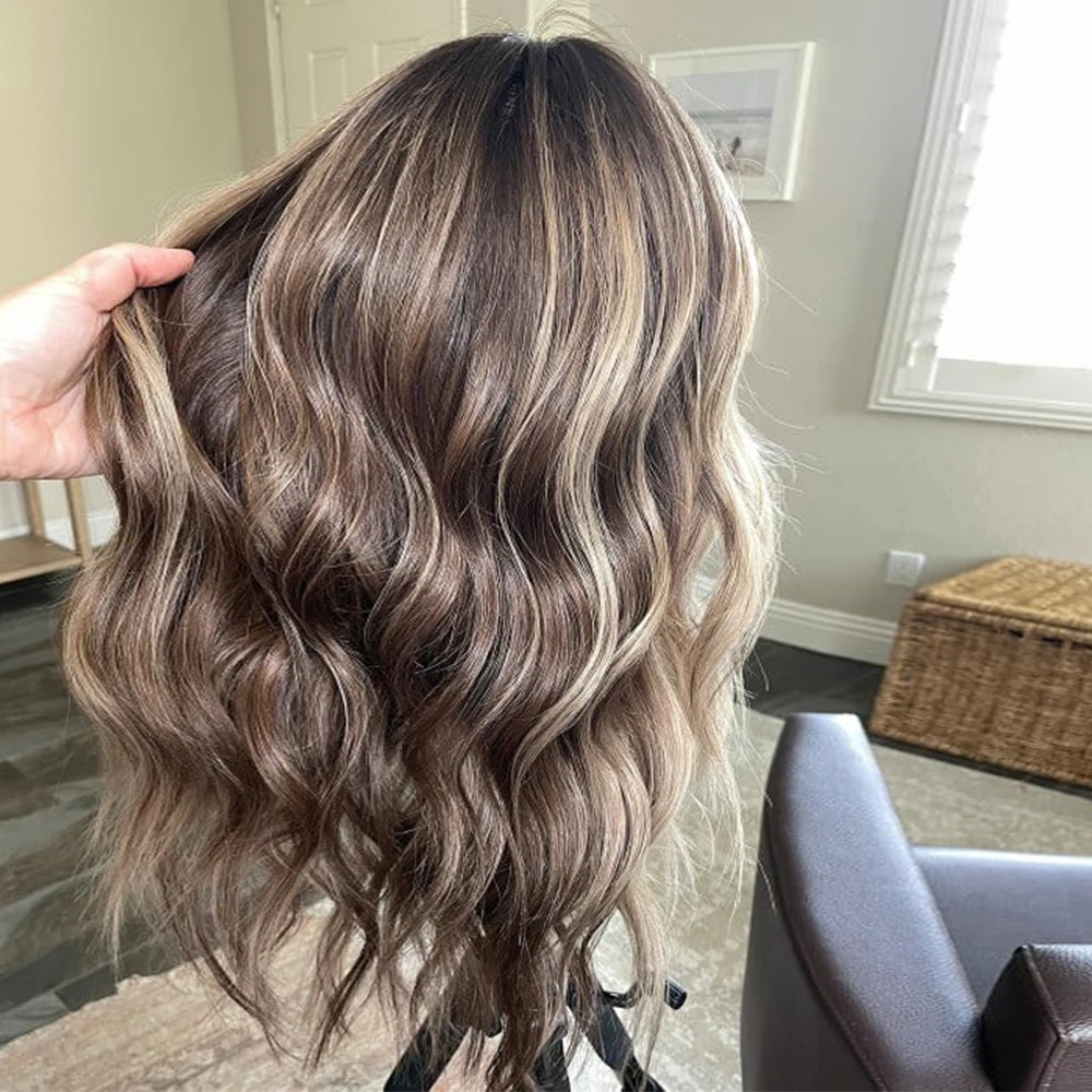 Ash-Brown-Highlights-Full-Lace-Wig-Luxury-Blonde-Virgin-Hair-Brunette ...