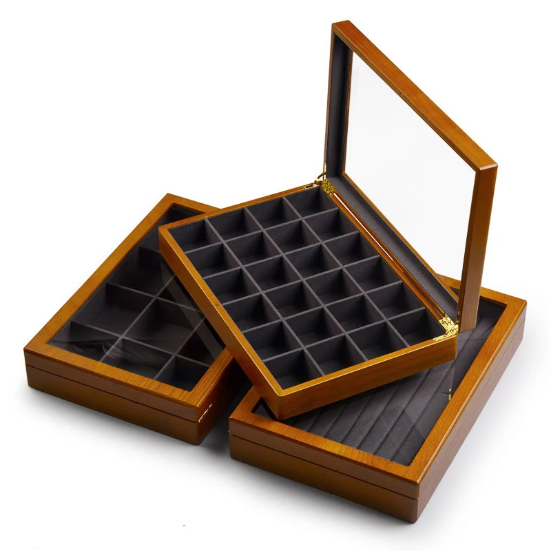 Oirlv-Wooden-Jewelry-Organizer-Box-Flat-with-Acrylic-Jewelry-Storage ...