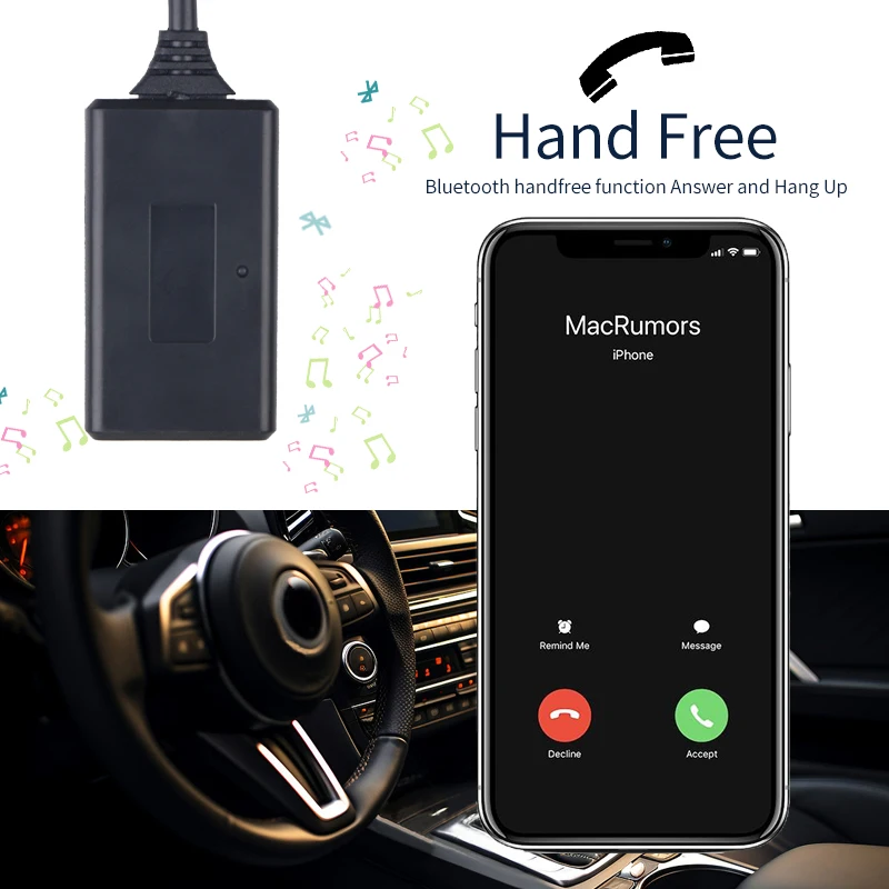 JSBM-For-Car-Bluetooth-Module-with-Microphone-Handsfree-12Pin-AUX ...