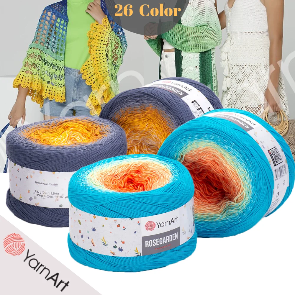 YarnArt Rosegarden Cotton Cake Yarn - 26 Color Options - 1000 Meters ...