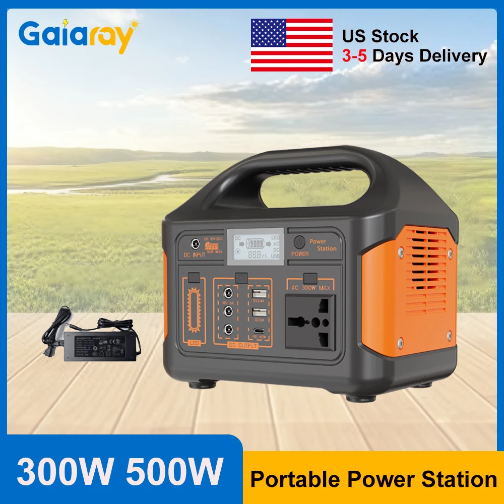 GaiaRay Portable Power Station 300W 500W 256Wh LiFePO4 Battery Outdoor ...