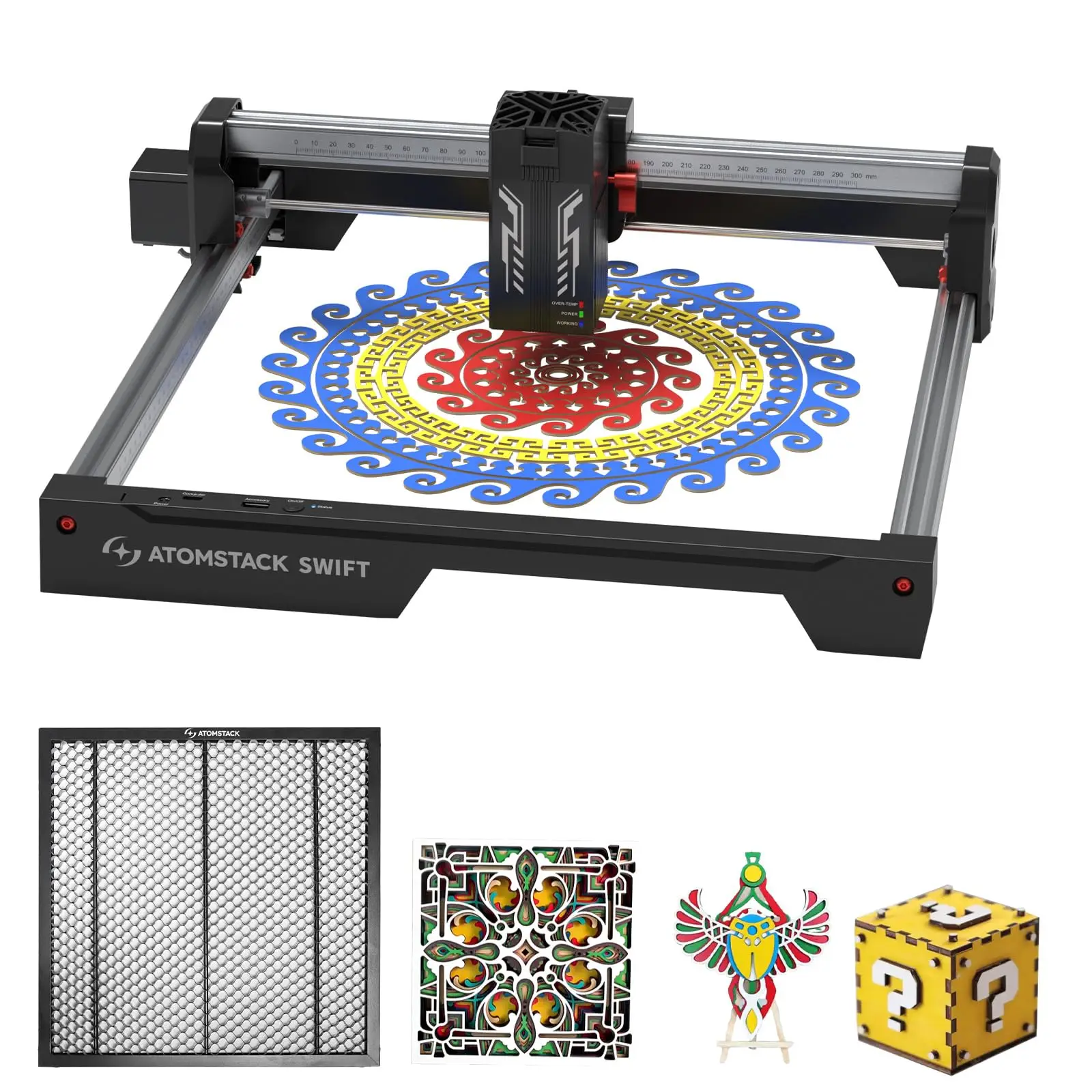 Swift 7W Laser Engraving Machine with F2N Honeycomb Plate Laser ...