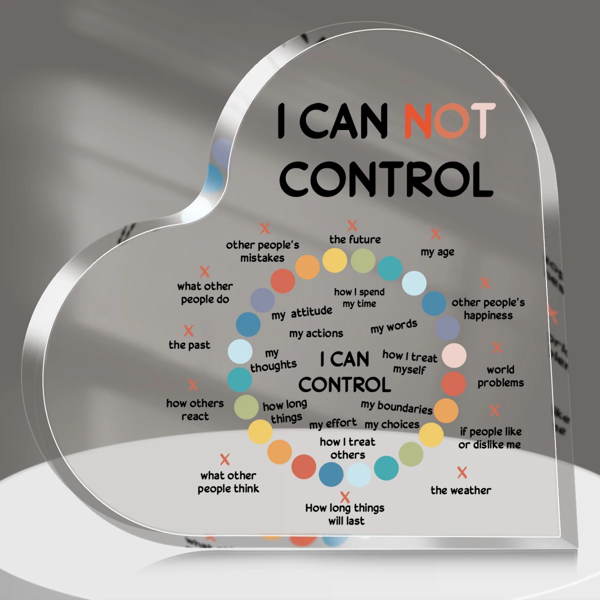 1pc Acrylic Heart "I Can Not Control" Sign,Mental Health Therapy ...