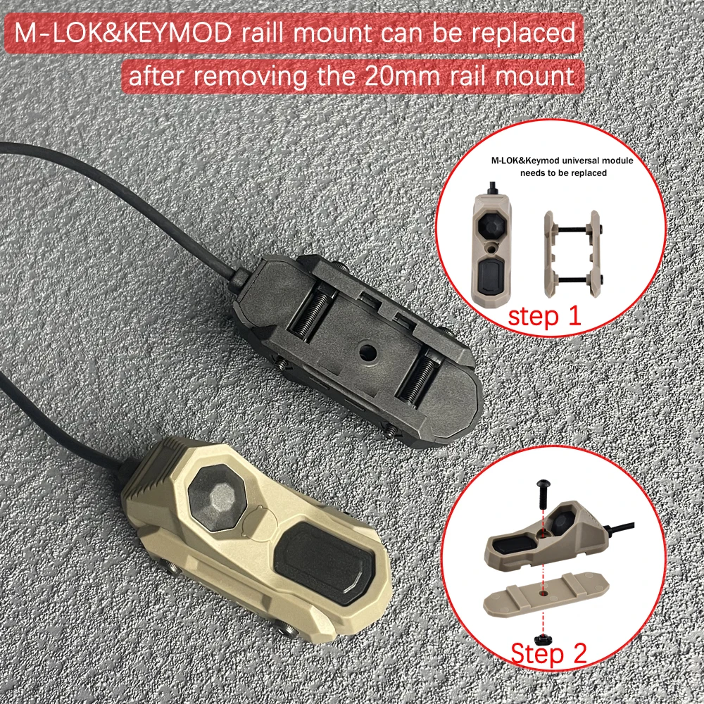 Mlok Rails Tactical Remote Pressure Switch For MLOK/Keymod/Picatinny ...
