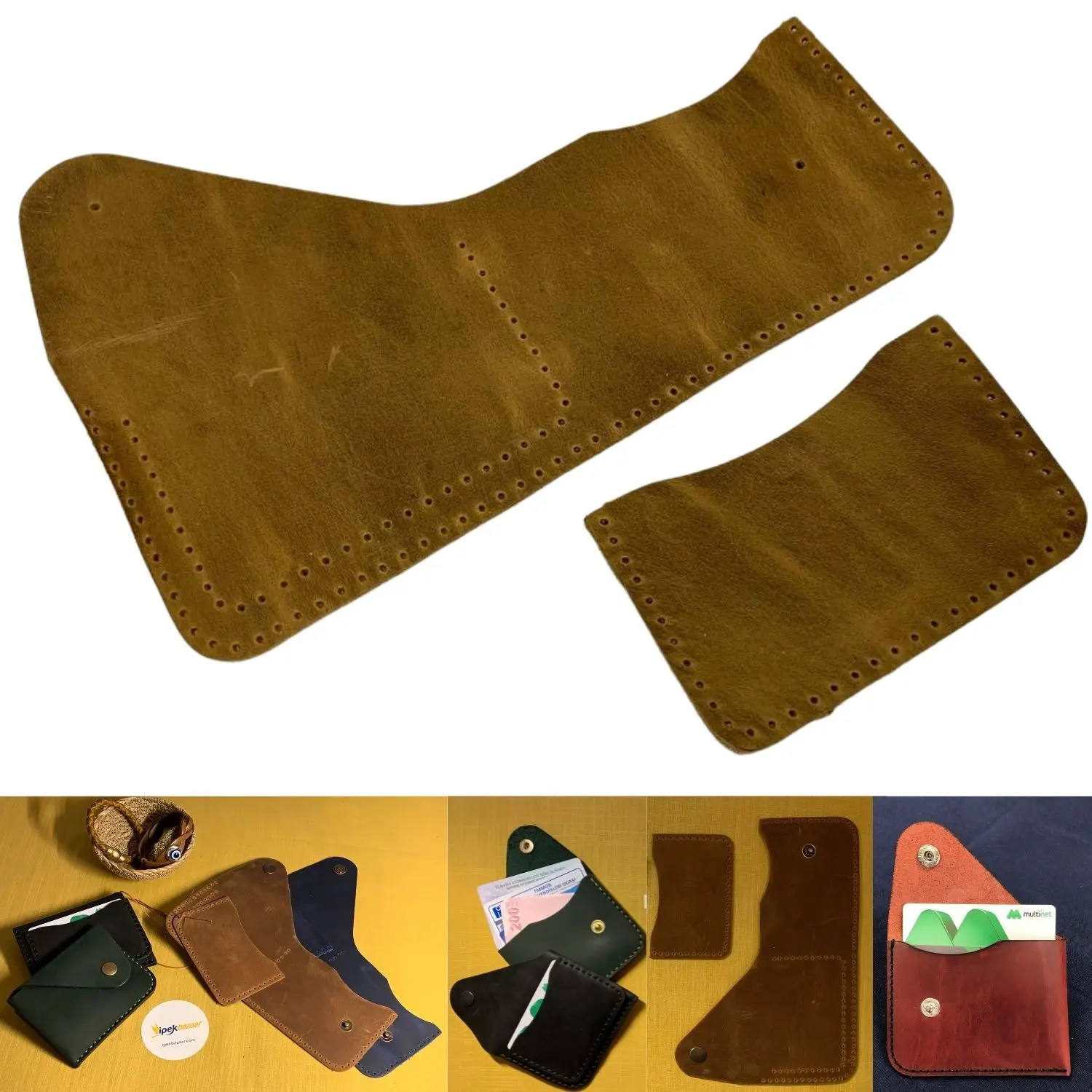 DIY-Mini-Wallet-Card-Holder-Ready-Cut-Genuine-Leather-Pieces-Holes ...