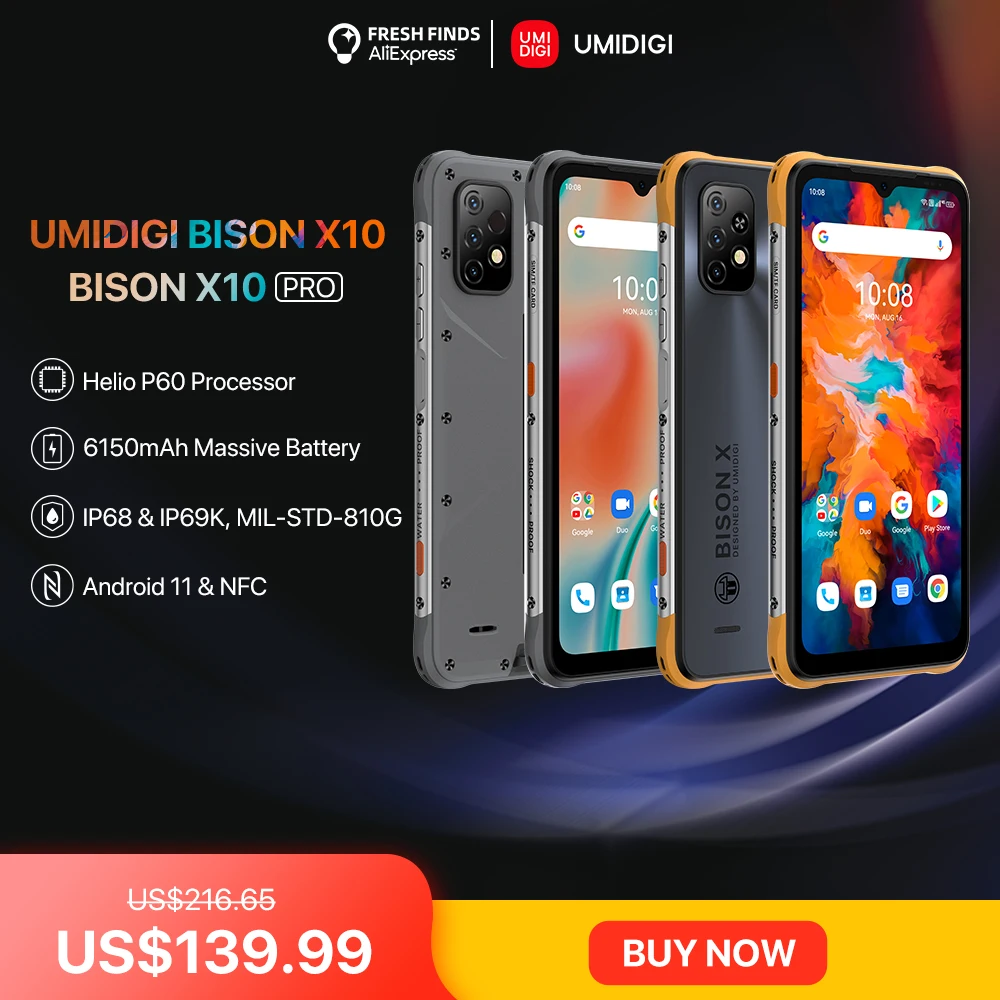In-Stock-UMIDIGI-BISON-X10-X10-PRO-Android-Rugged-Smartphone-IP68-IP69K ...