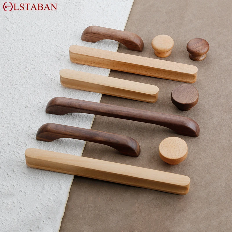 Walnut-Beech-Kitchen-Cabinet-Handle-Drawer-Solid-Wood-Furniture-Door ...