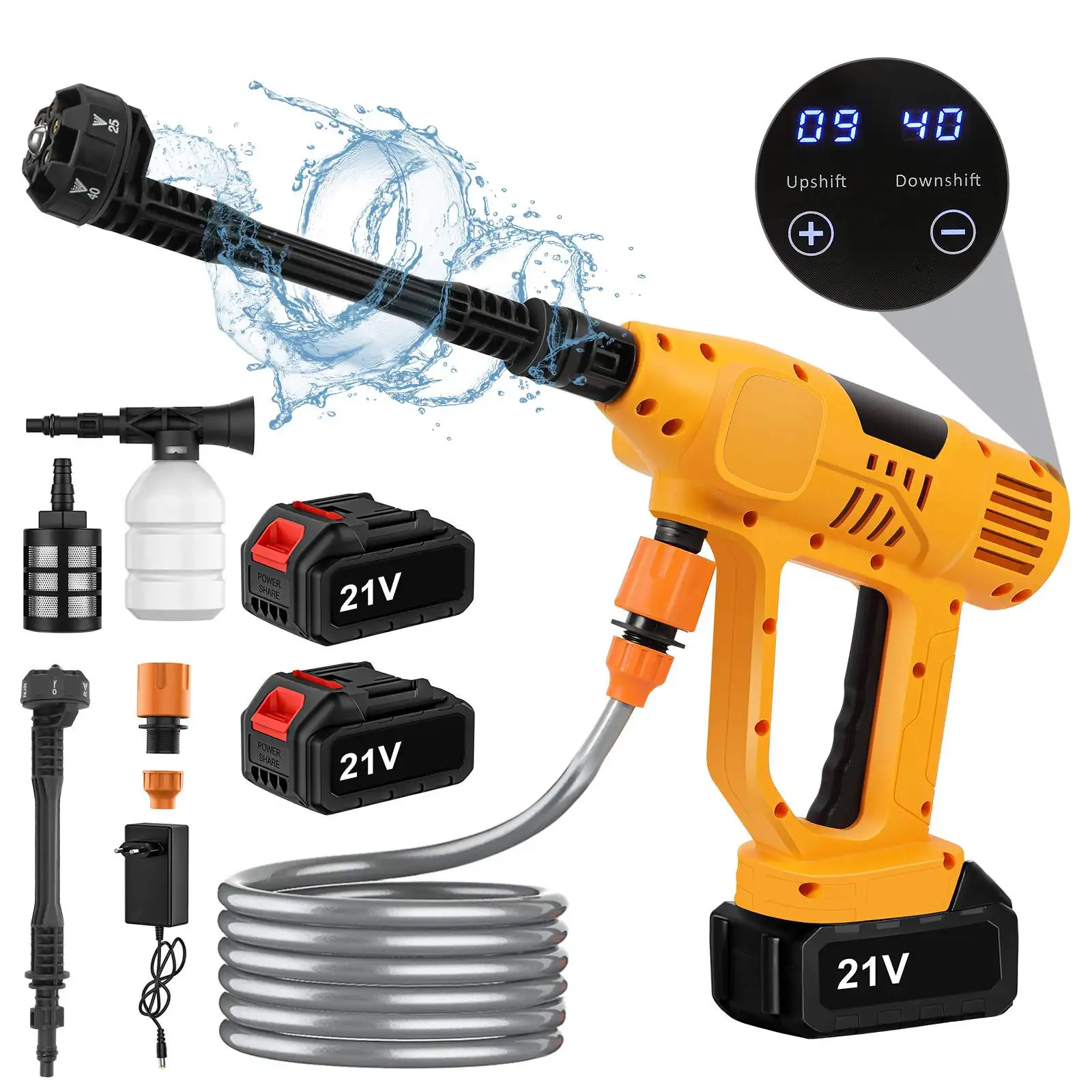500W-65Bar-Cordless-Electric-High-Pressure-Spray-Gun-Car-Washer-6in1 ...