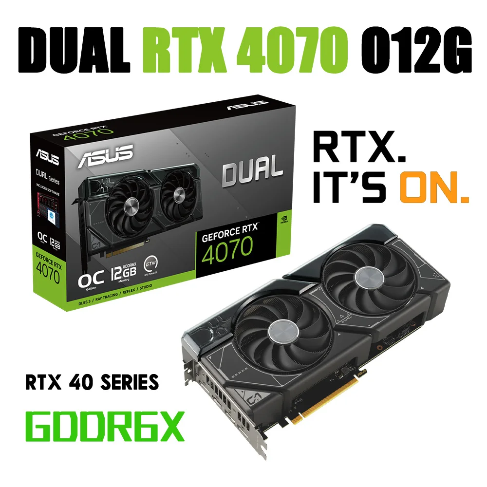 ASUS RTX 40 Series Video Card Dual GeForce RTX 4070 OC 12GB GDDR6X 192Bit 21000MHz PCI Express 4 ...