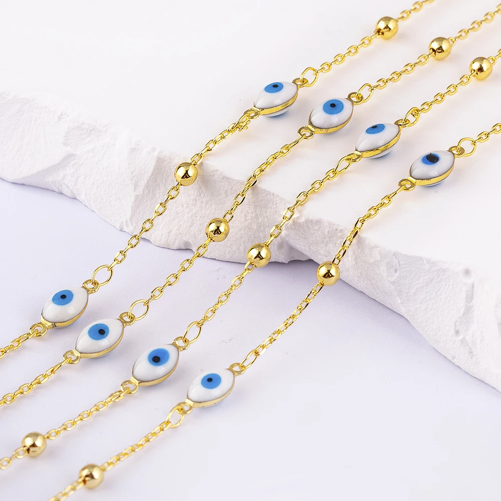 1-Meter-White-Blue-Turkey-Eye-Charm-Link-Chains-Necklaces-Bracelet-DIY ...