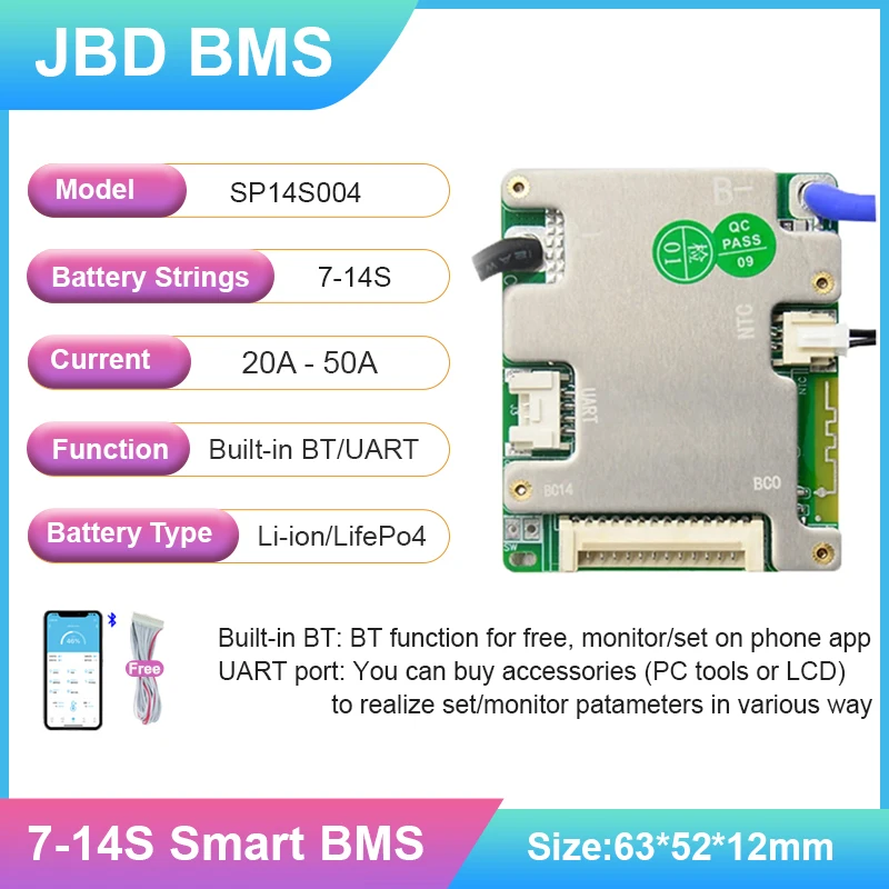 JBD-Smart-BMS-20A-30A-40A-50A-Automatically-Identify-7S-8S-9S-10S-11S ...