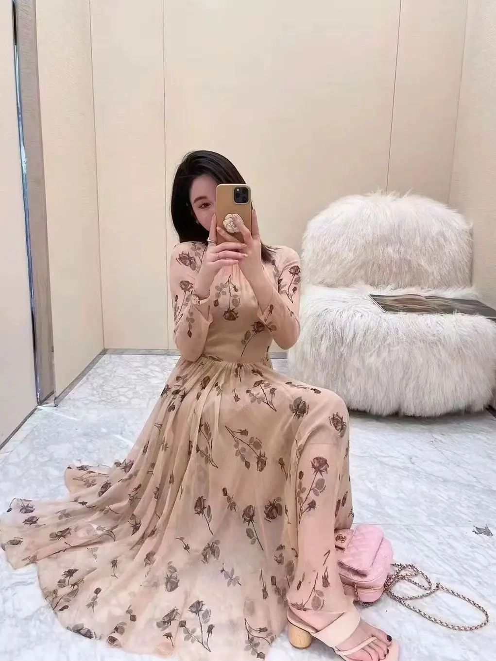 Summer bohemian women's pure silk fitted maxi dress - AliExpress 200000345