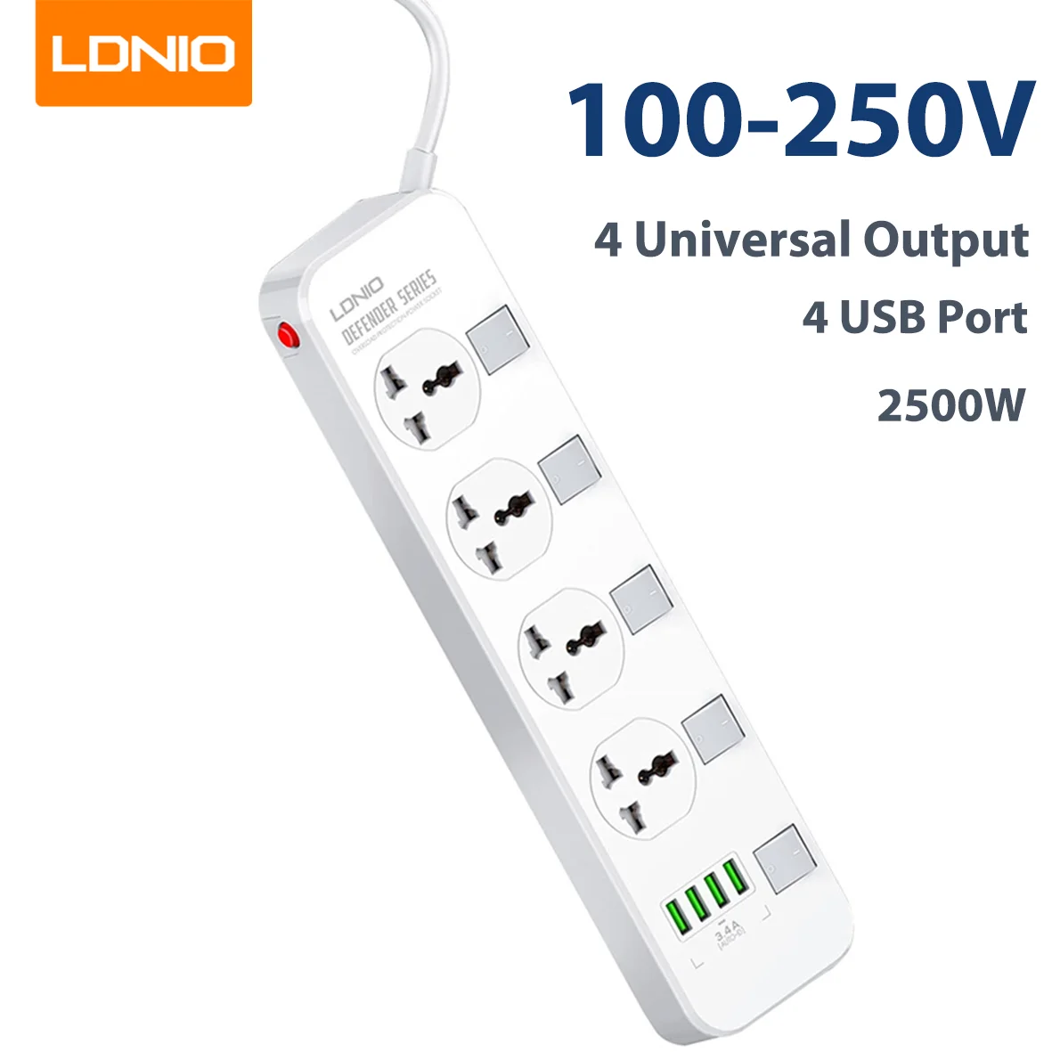 LDNIO Power Strip Universal Plug Adapter EU/UK/US Standard With ...
