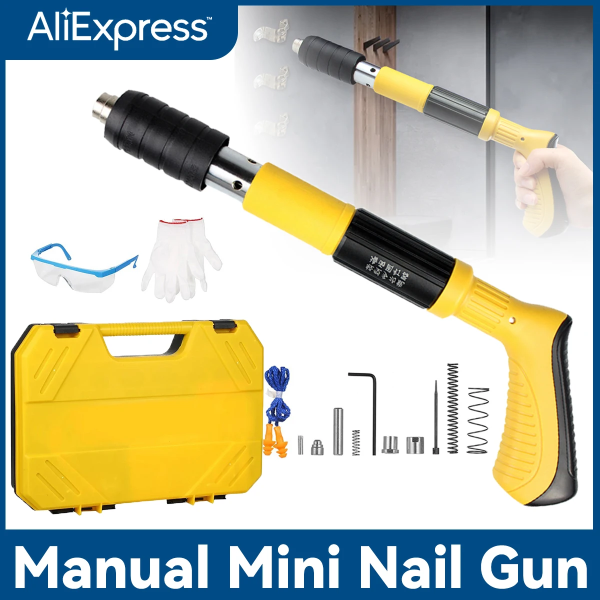 Manual-Mini-Nail-Gun-Adjustable-Silencing-One-handed-Operation-Nail ...