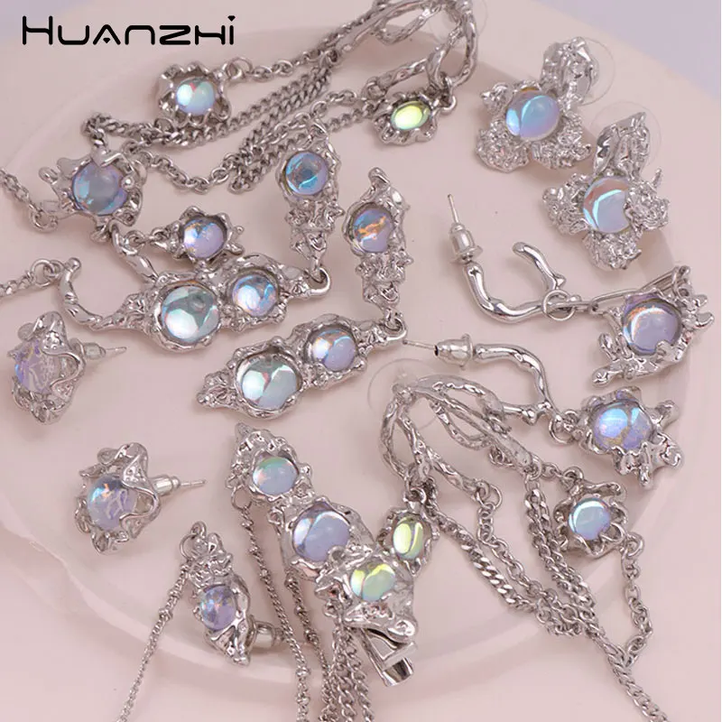 Colorful-Laser-Stone-Punk-Alien-Long-Tassel-Metal-Drop-Earrings-for ...