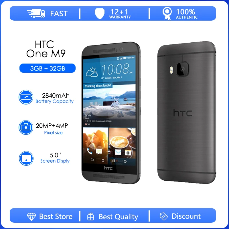 HTC One M9 Refurbished-Original M9 Unlocked Mobile phone Quad-core ...