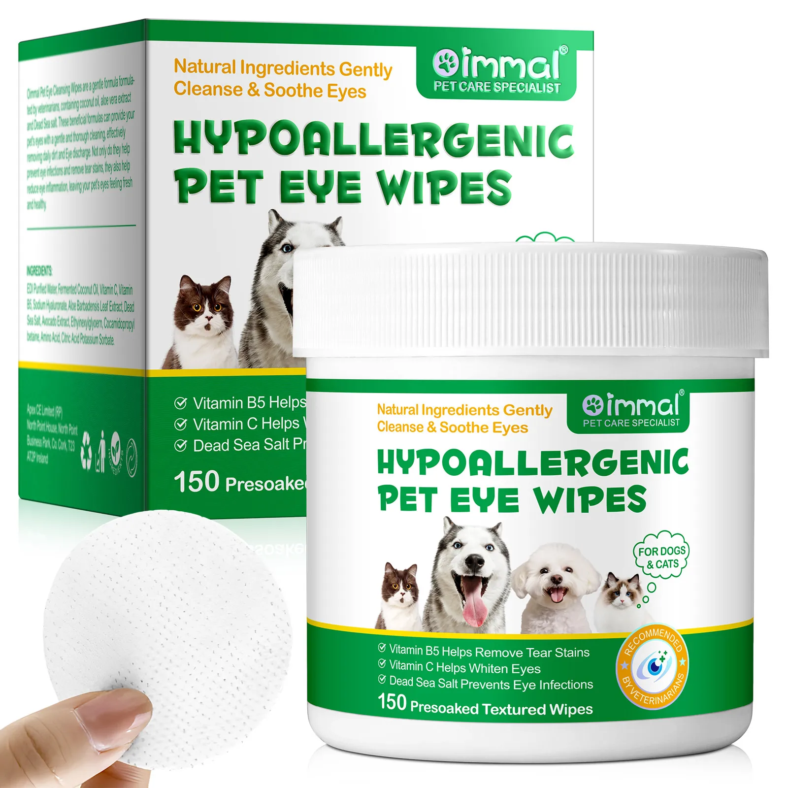 Hypoallergenic-Pets-Eye-Wipes-Natural-Ingredients-Gently-Cleanse-and ...