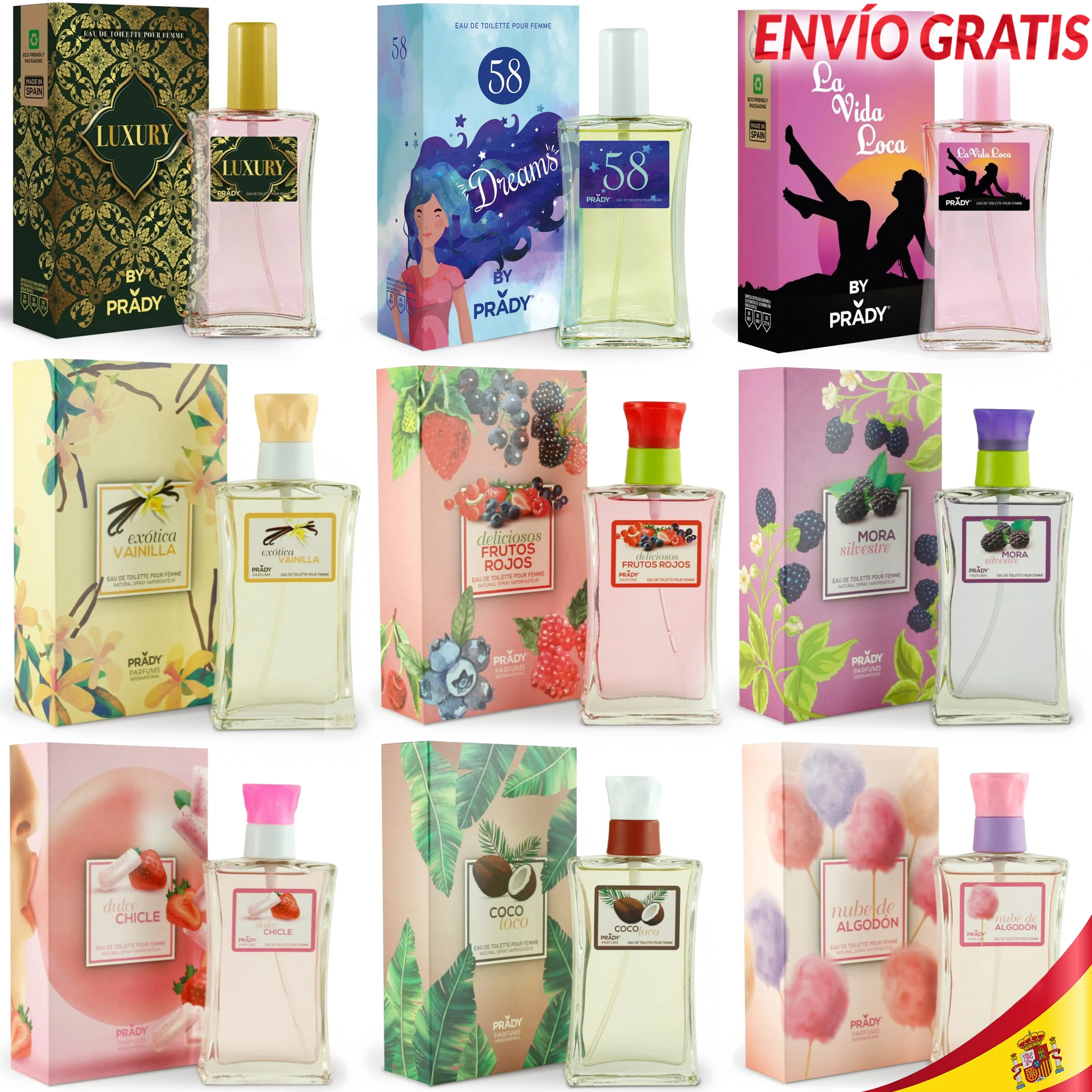 Colonia para Mujer y Hombre 100ml Agua Eau de Toilette Fragancias ...