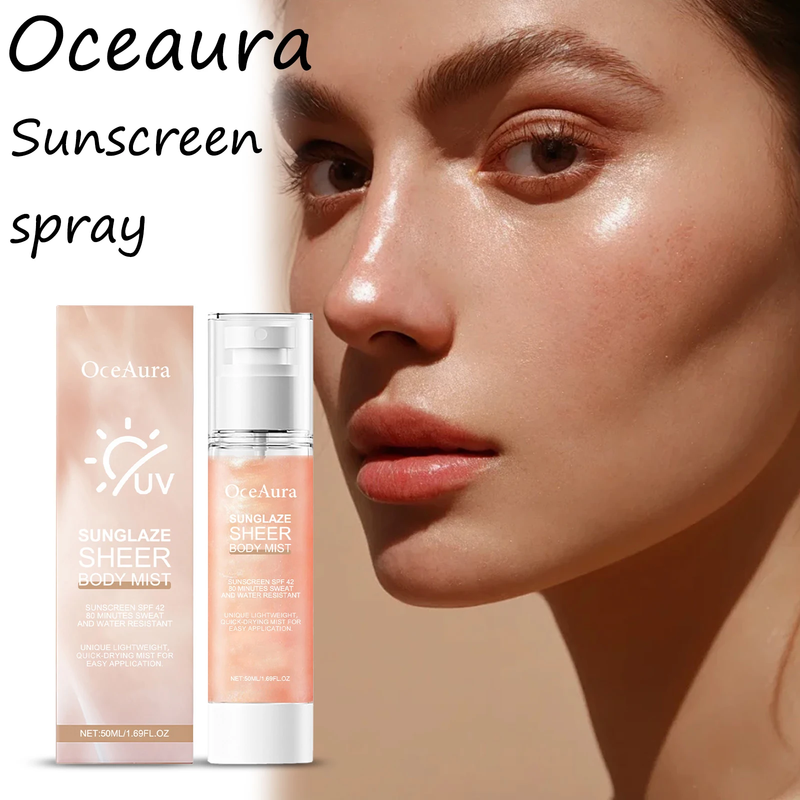 Oceaura Body Sunscreen Spray Refreshing Moisturizing Protect UV Reduce ...