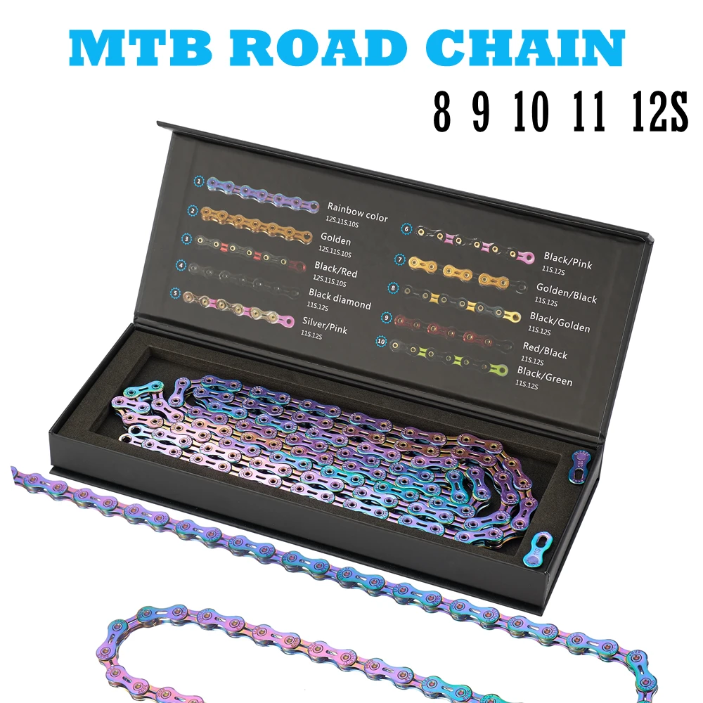 SUMC-Bicycle-Chain-Multi-Colored-Rainbow-Hollow-9-10-11-12-Speed-Semi ...