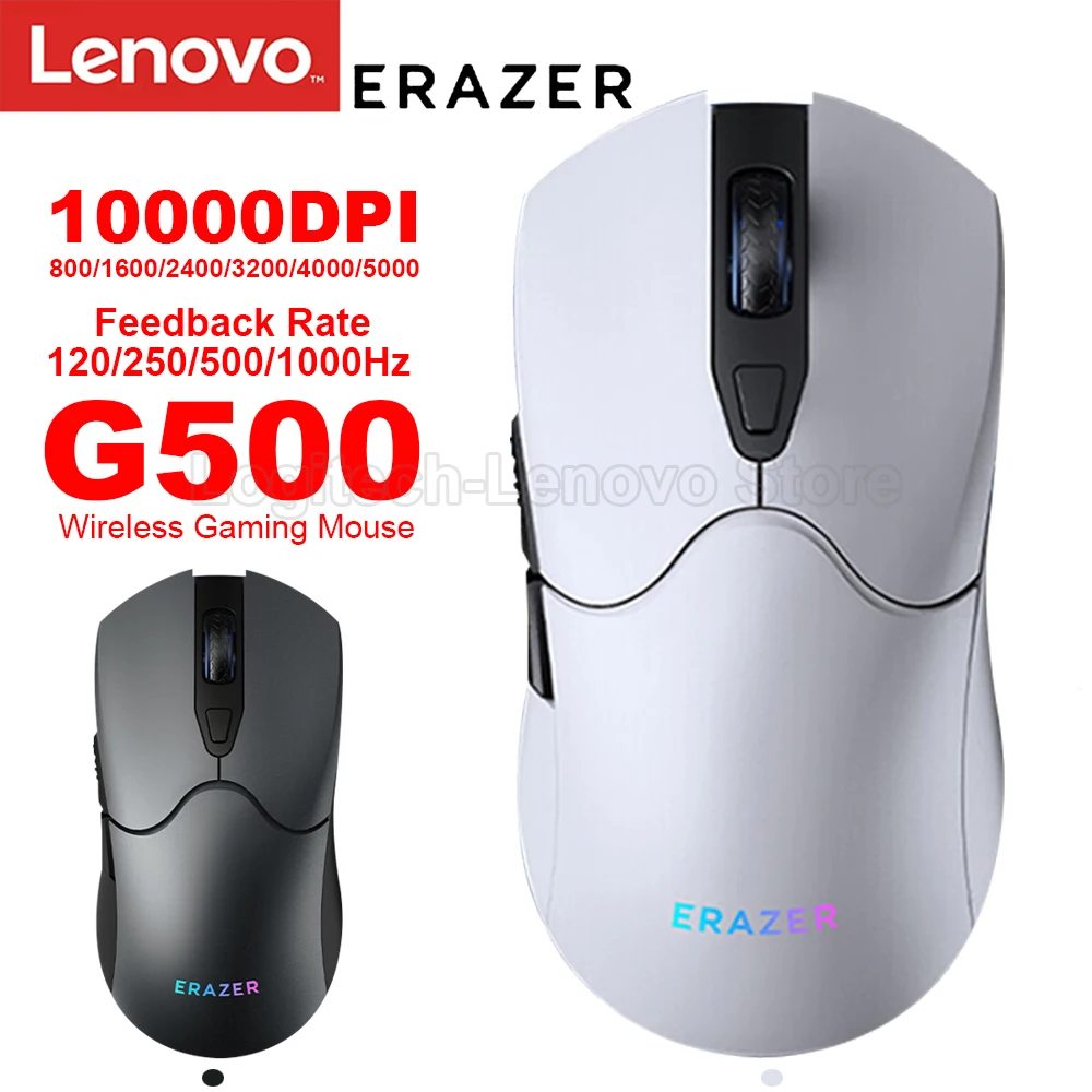 Lenovo Mouse para jogos sem fio, Erazer G500, suporta 2,4G e conexão ...