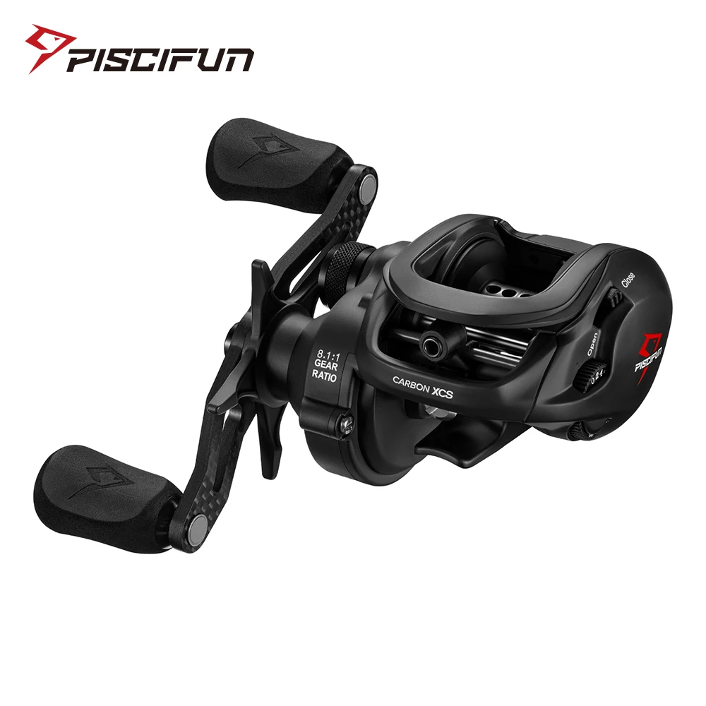Piscifun Carbon Xcs Baitcasting Reel 8kg Max Drag 7+1 Bearings Gear Ratios 8.1:1 Carbon Frame ...