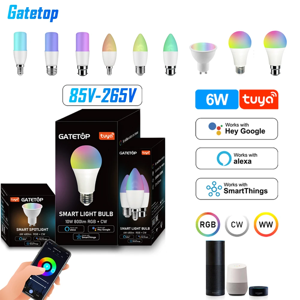 Wifi Light Bulbs Alexa Gu10 | Gu10 Smart Light Bulb Wifi | Tuya Smart ...
