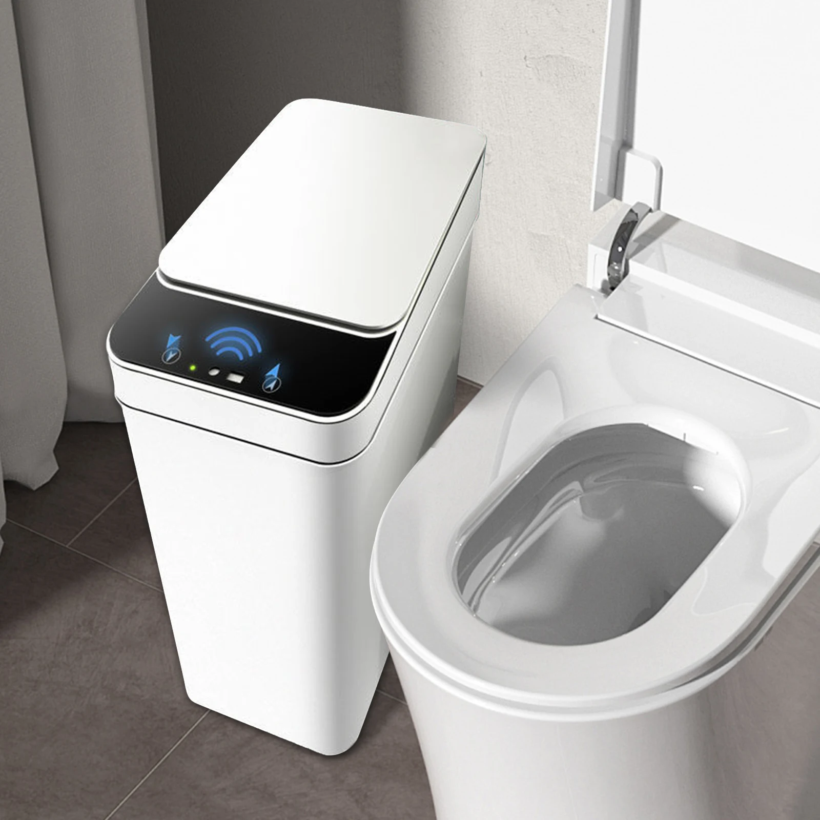 Smart-Bathroom-Trash-Can-Automatic-Bagging-Electronic-Trash-Can-White ...