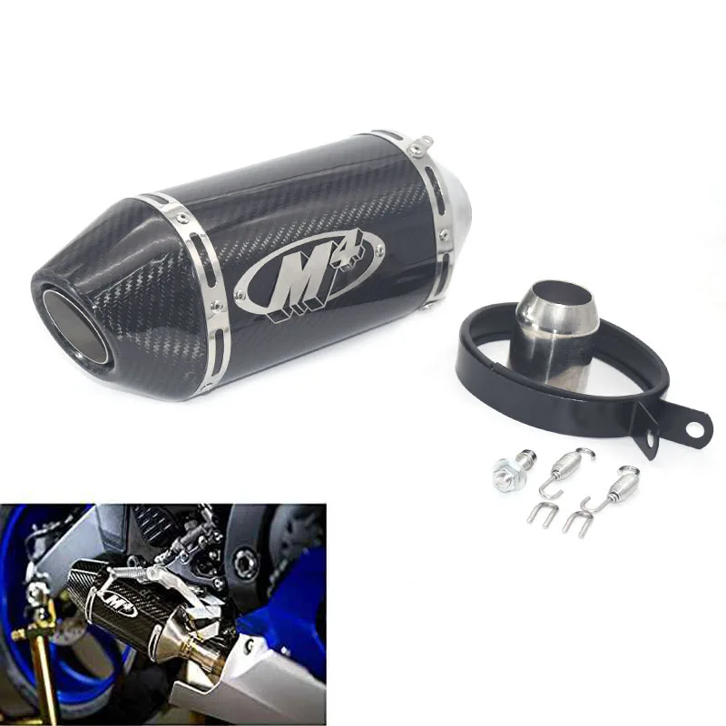 Universal-Motorcycle-Exhaust-M4-Modified-Muffler-Carbon-Fiber-Escape ...