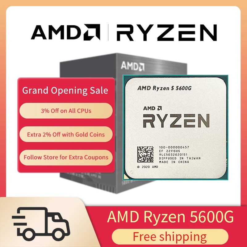 AMD Ryzen R5 5600G CPU 프로세서, 쿨러 없는 6 코어 12 스레드, 3.9GHz 65W 소켓 AM4, 신제품| | - AliExpress