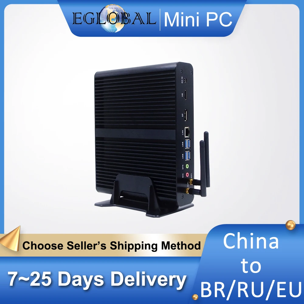 EGLOBAL Fanless Mini PC Intel i7 10710U 10510U Laptop Windows 10 2*DDR4 ...
