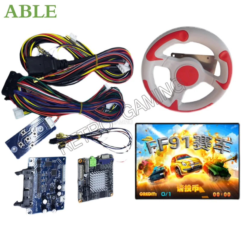 DIY Arcade Cabinet Children FF91 Racing Game Driving Simulator Machine ...