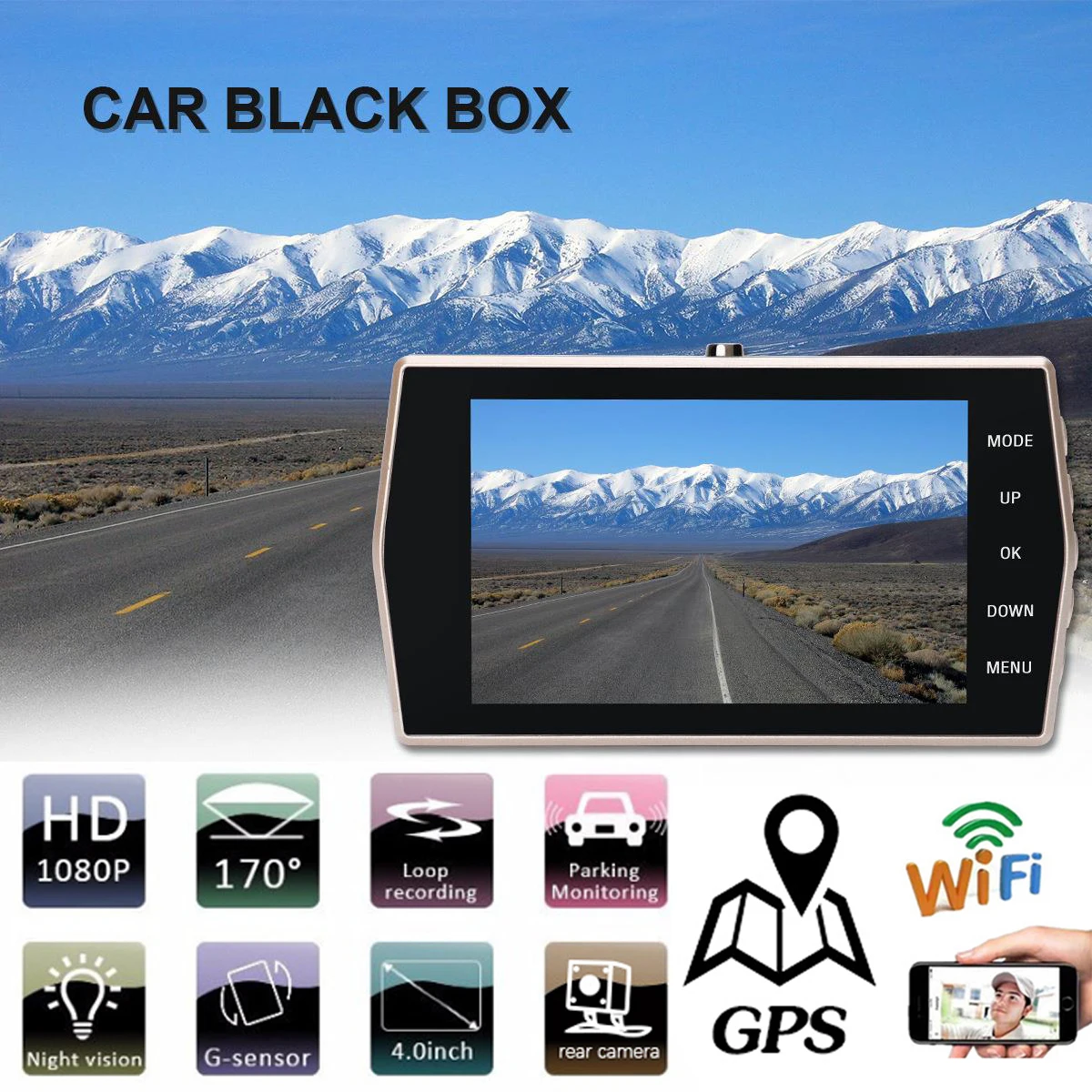 Car-DVR-WiFi-GPS-Dash-Cam-Front-Rear-View-Reversing-Car-Camera-1080P-HD ...