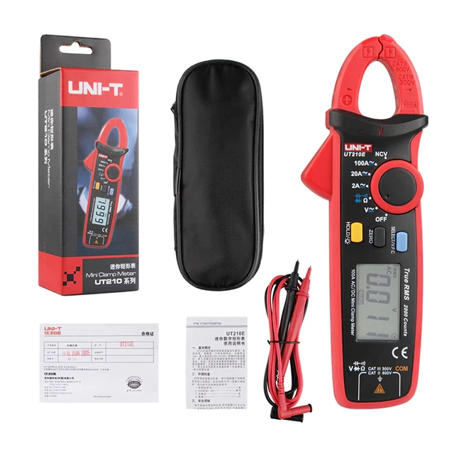 UNI-T UT210D UT210E Digital Clamp Meter Mini AC DC Professional Pliers ...