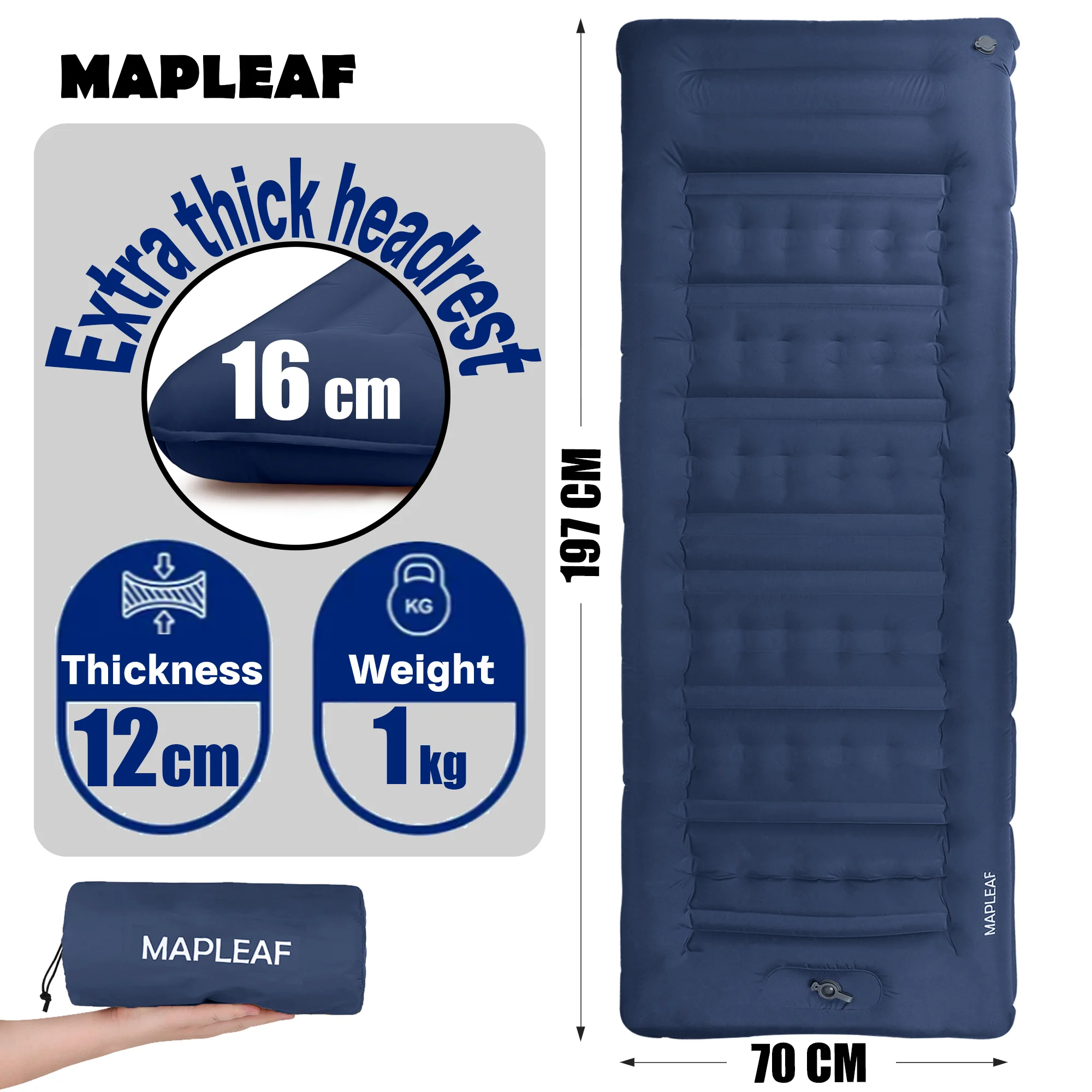 MAPLEAF Inflatable Camping Mattress Ultralight Waterproof 12cm Air ...